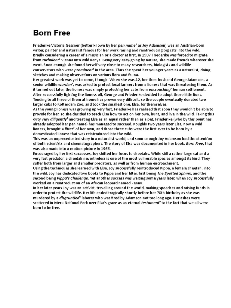 Born Free | PDF
