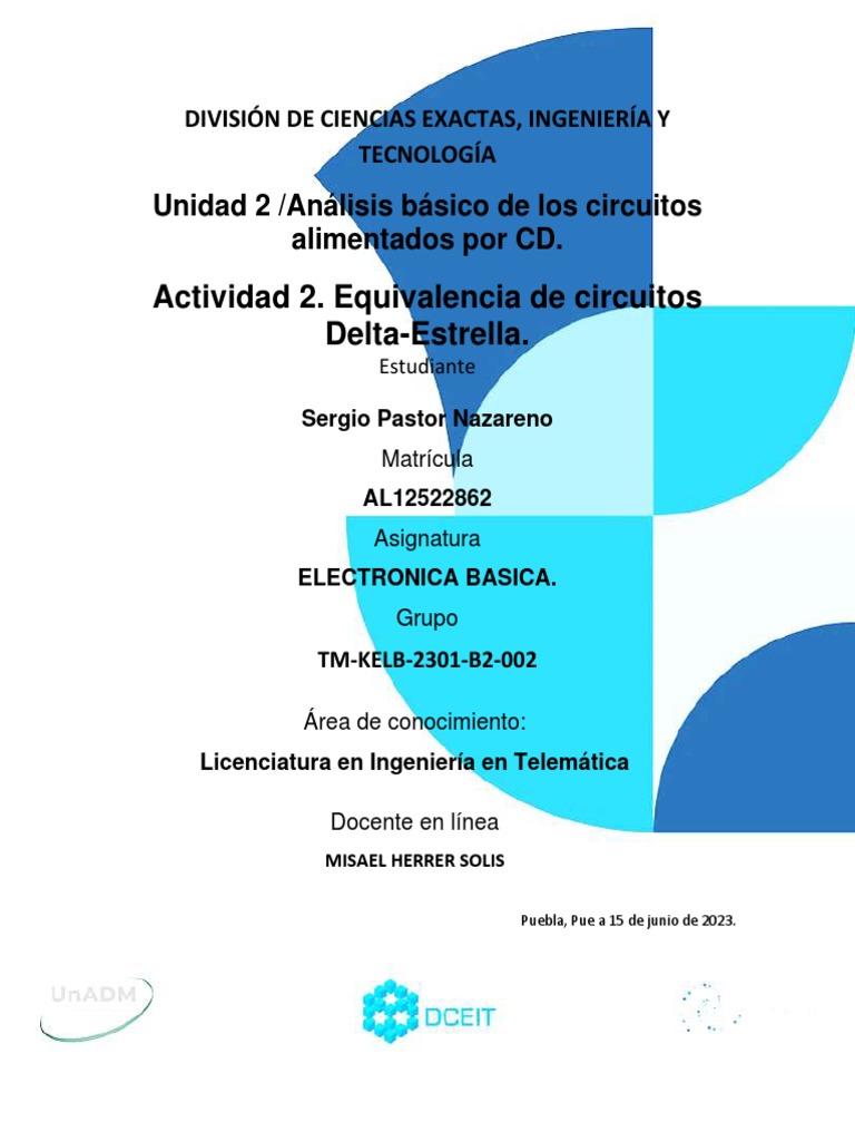 Kelb U2 A2 Sepn | PDF | Resistencia Eléctrica y Conductancia | Red ...