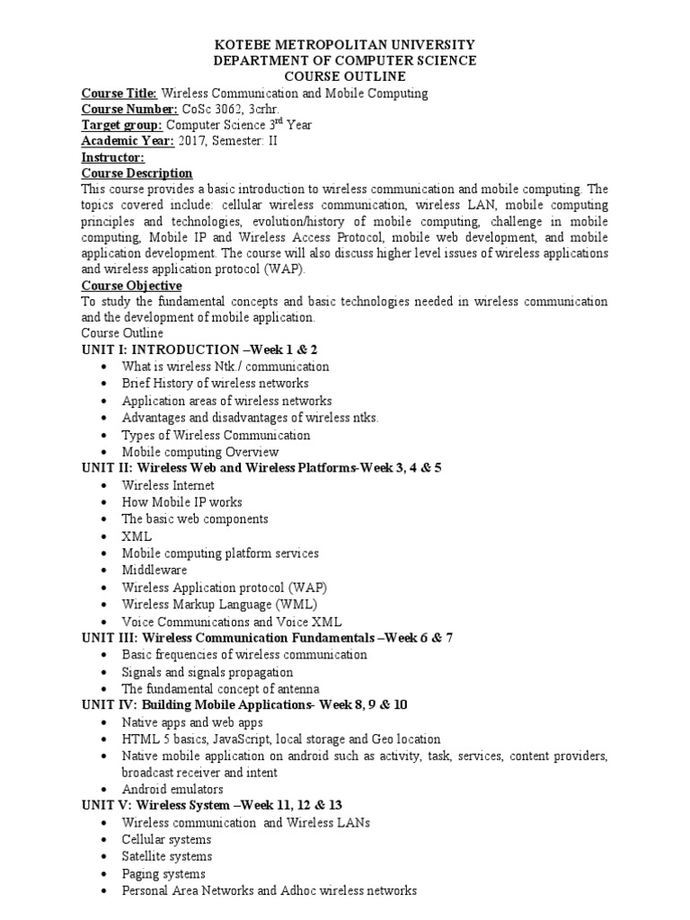Wireless Communication and Mobile Computing | PDF | Wireless Lan ...