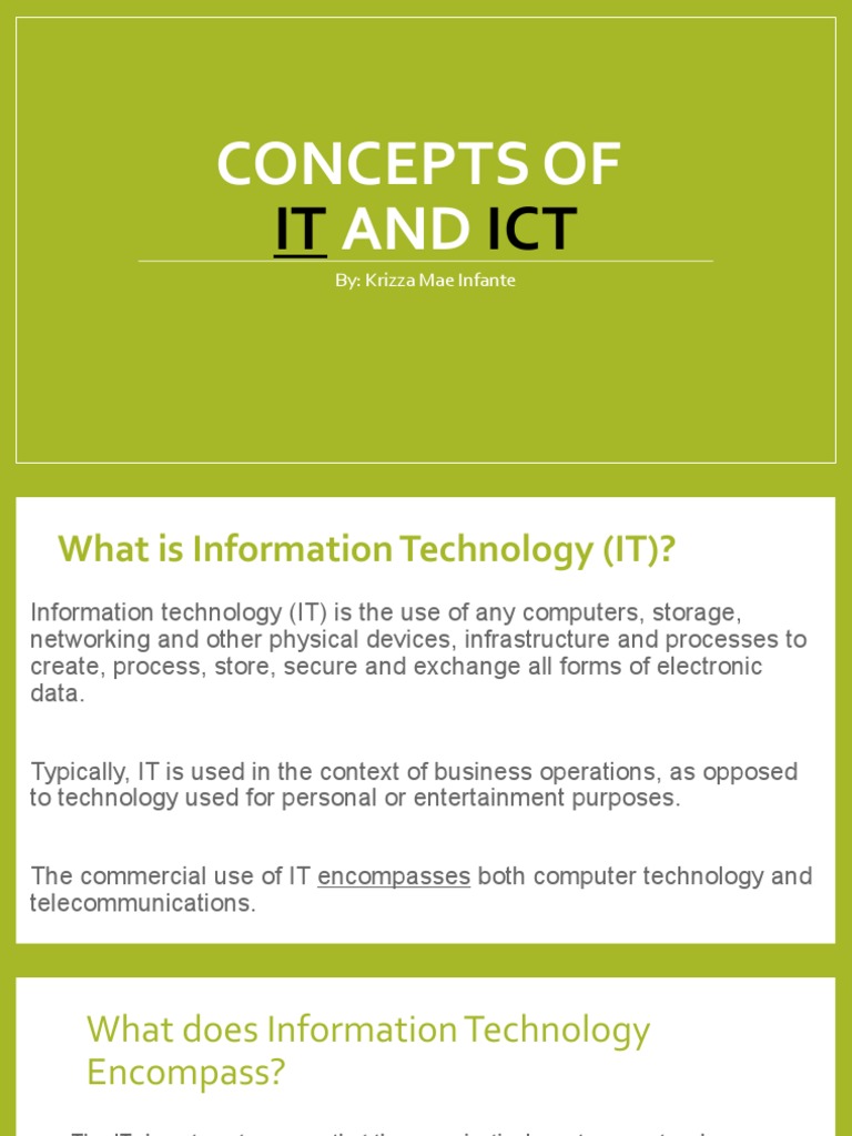 CONCEPTS OF IT and ICT | PDF | Information Technology | Computer Hardware