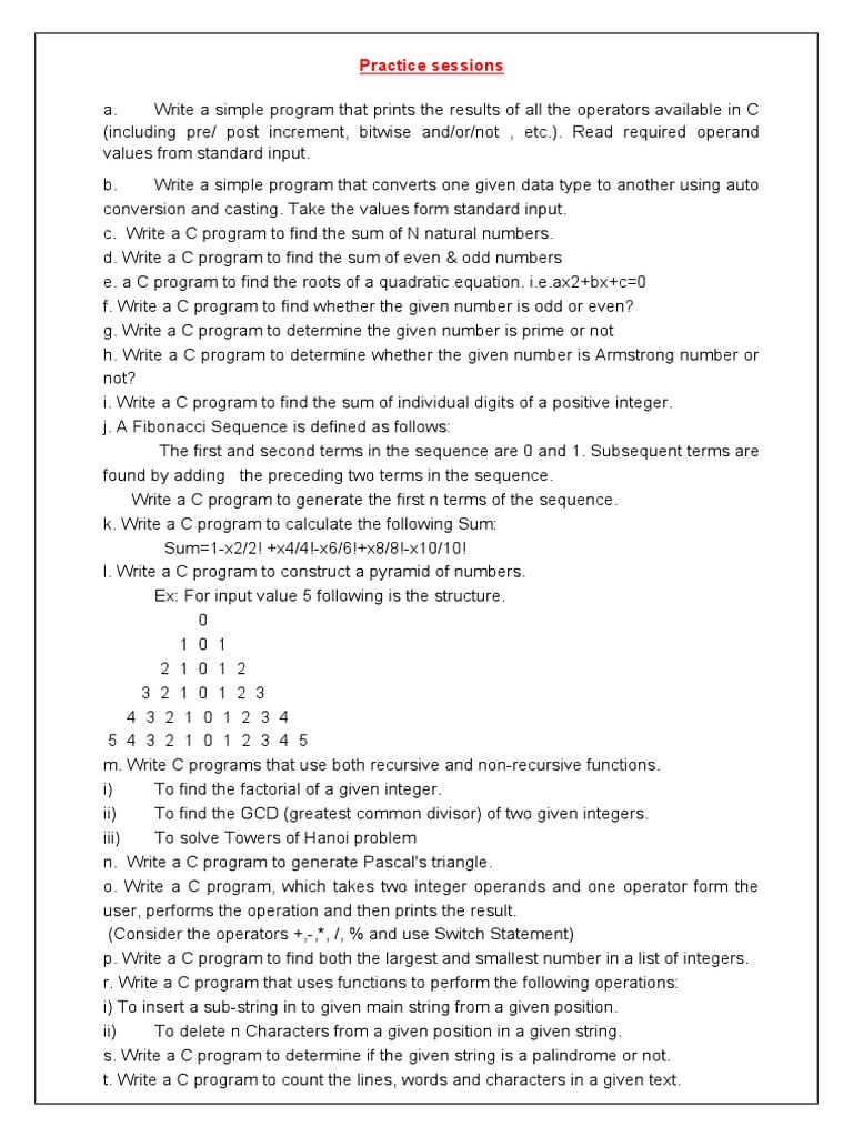 Lab Manual C Programming | PDF