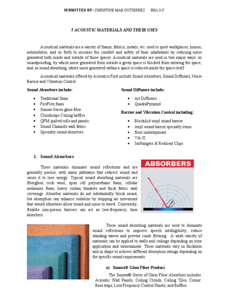 5 Acoustic Materials and Their Uses | PDF