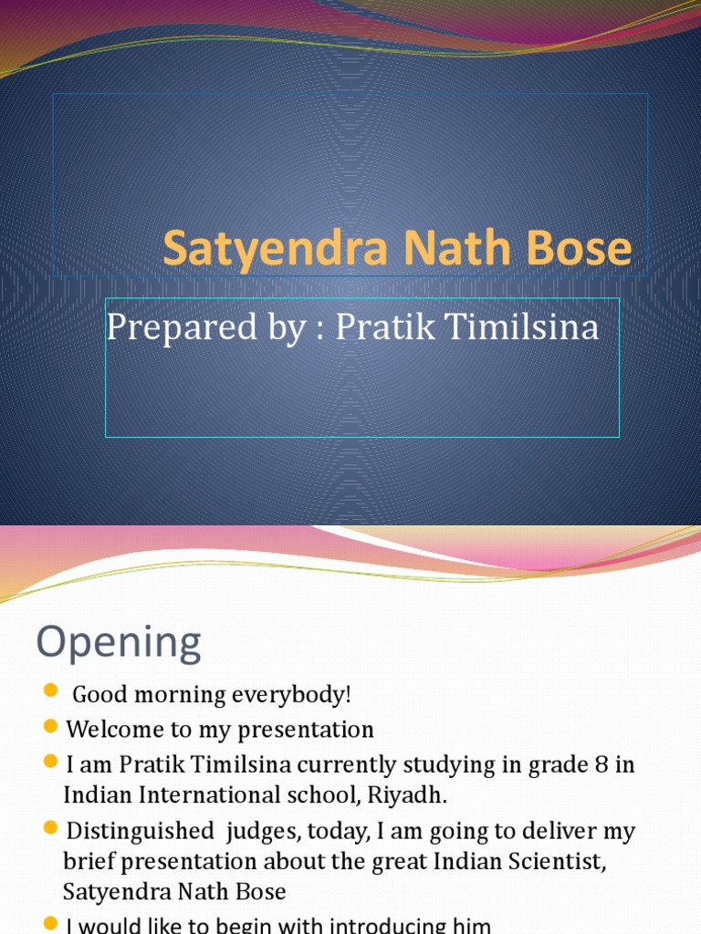 Satyendra Nath Bose: Contributions & Legacy | PDF
