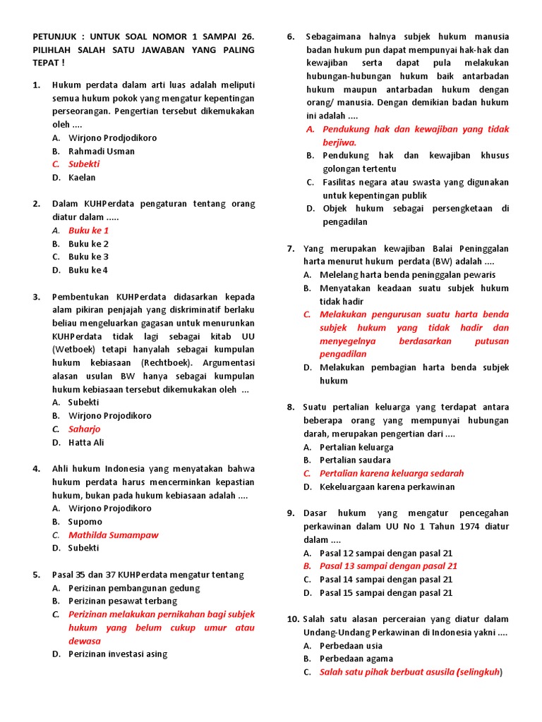 Soal Uas Hukum Perdata | PDF