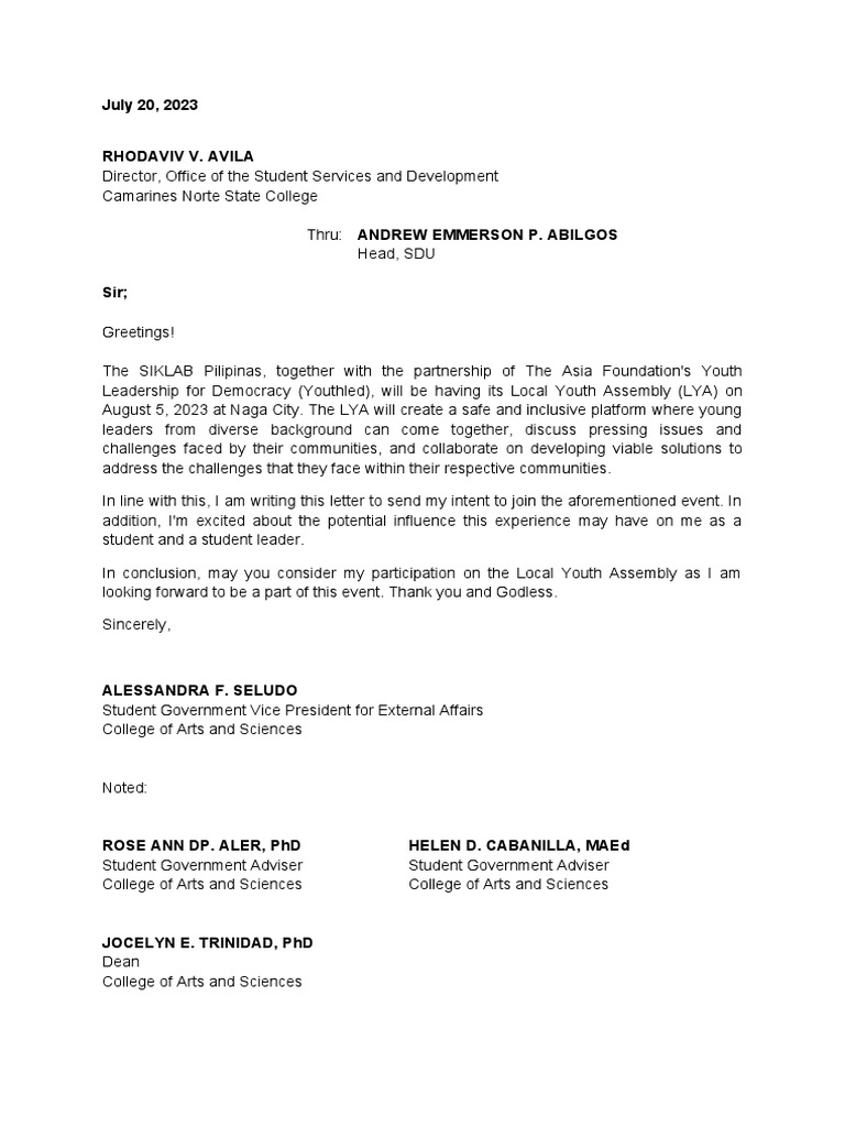 Letter of Intent Lya | PDF