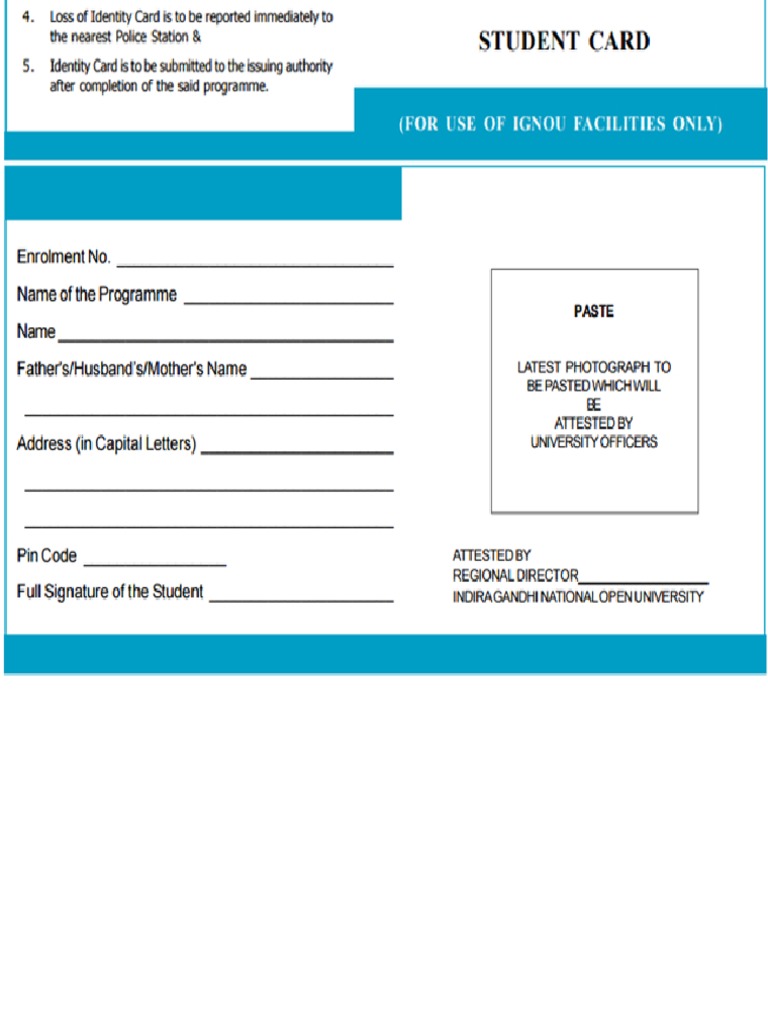 IGNOU ID CARD 1 | PDF