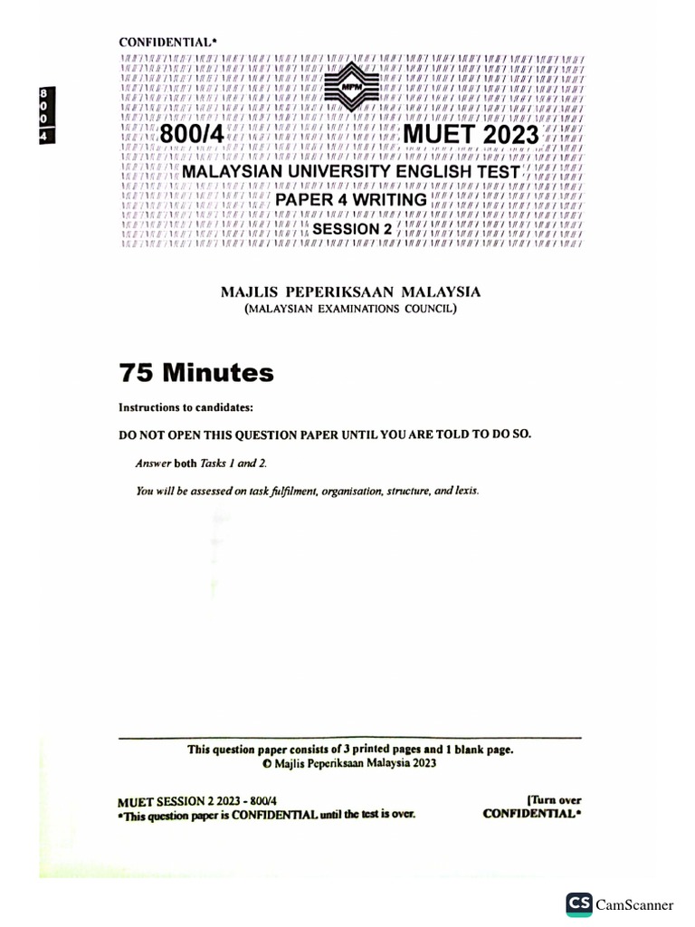 MUET Writing S2 2023 | PDF