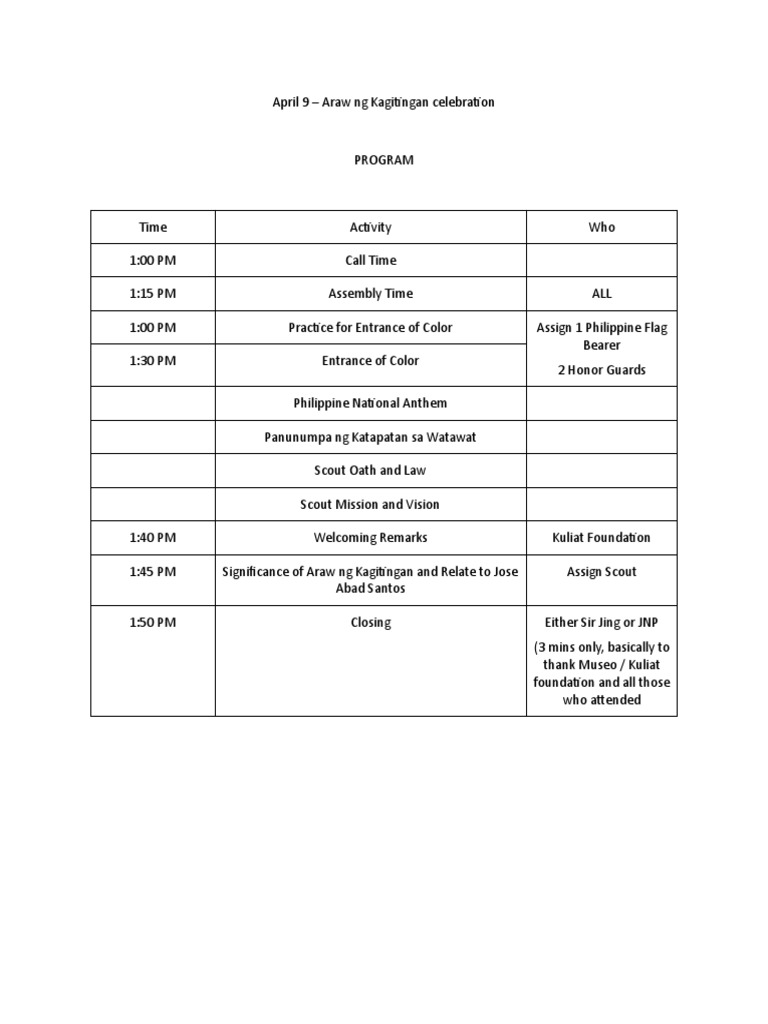 Araw NG Kagitingan | PDF