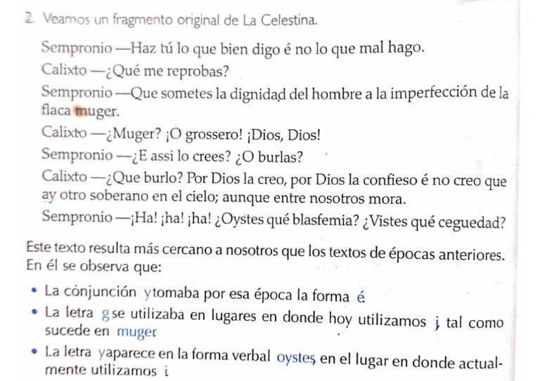 Fragmento de La Celestina o Trágico Comedia de Calixto y Melibea. | PDF