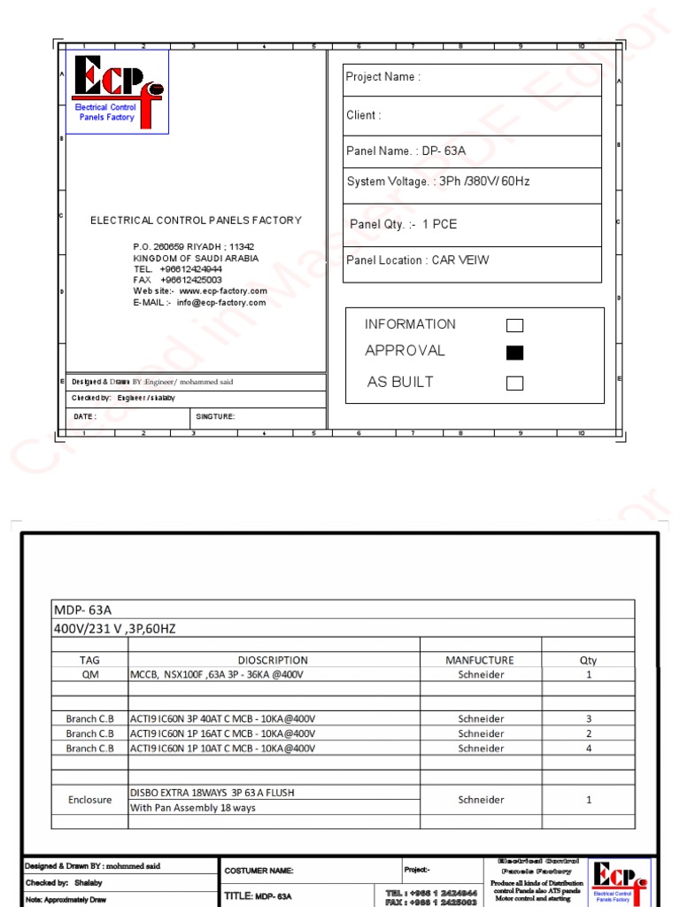 DB FEBRICATION DRAWING-P60 & CAR VIEW-not Approved | PDF | Switch | Relay