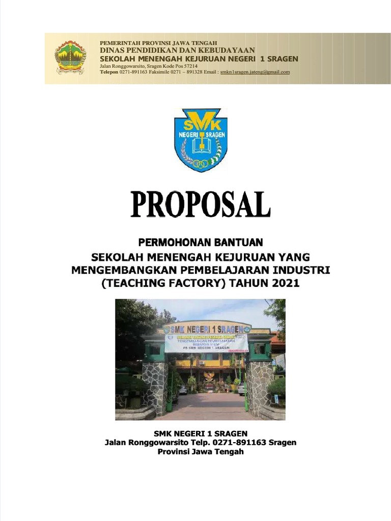 PDF Proposal Tefa SMK N 1 Sragen 2021 - Compress | PDF