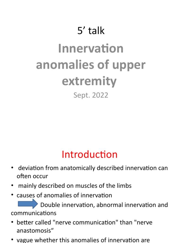 Innervation Anomalies | PDF | Hand | Elbow