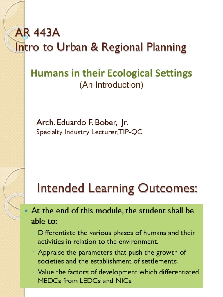 1 Planning 3 Intro Humans in Eco Settings Canvas | PDF | Economic Growth | Agriculture