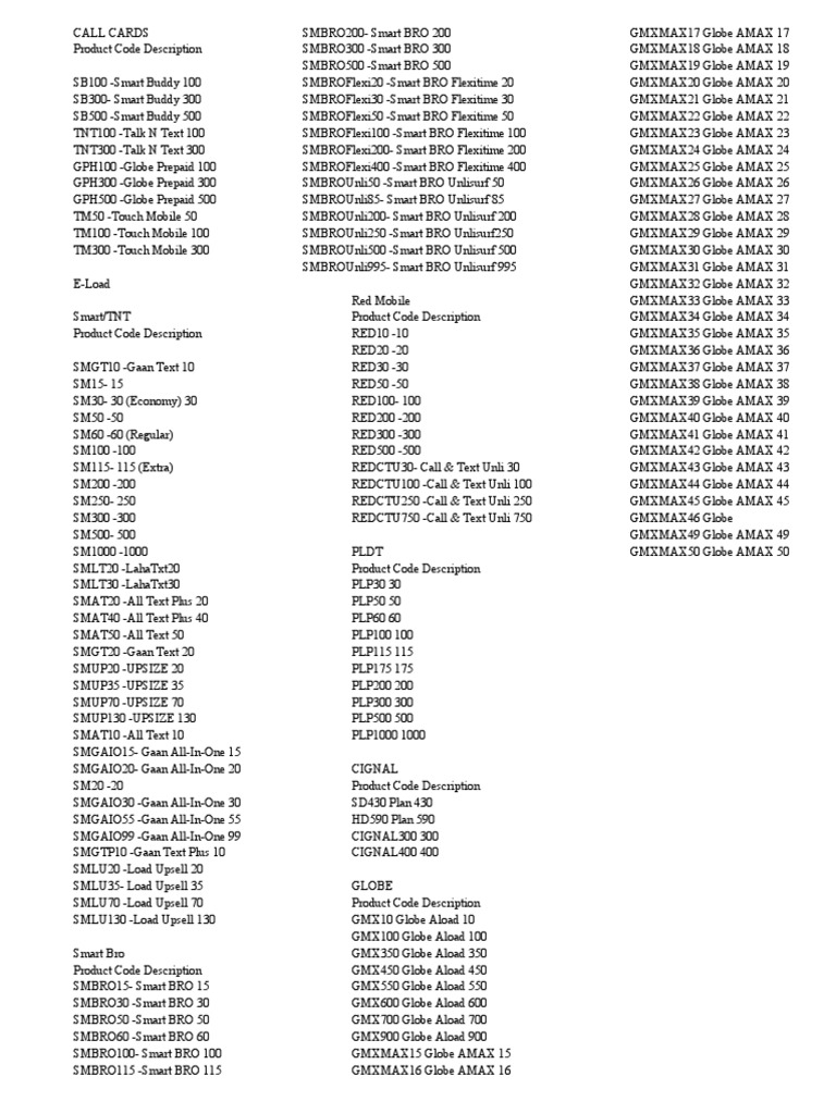 Globe Amax and Call Card Options | PDF | Mobile Technology | Mobile ...
