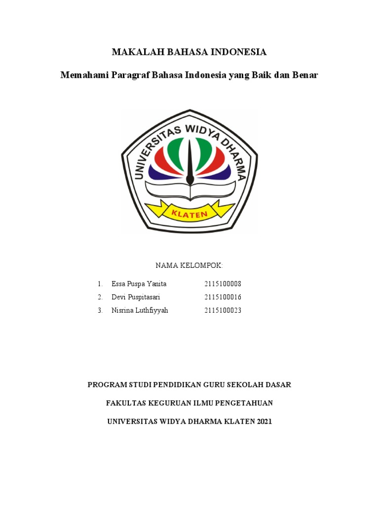 Makalah Tugas Bahasa Indonesia | PDF