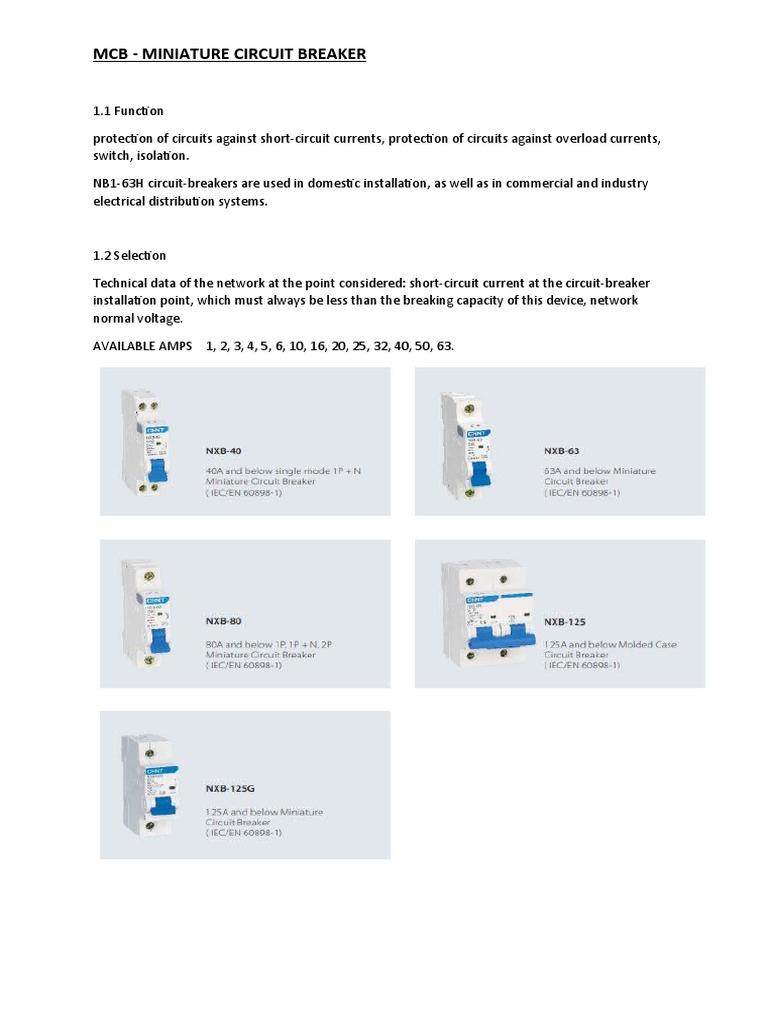 DIN Rail mcb, mccb, acb, rcbo, rccb | PDF