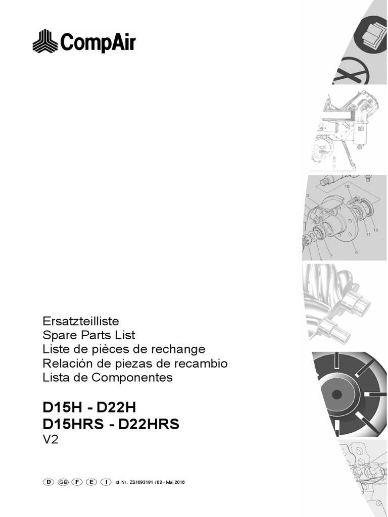 Compair Zs1093191 d15h d22h d15hrs d22hrs Parts List | PDF