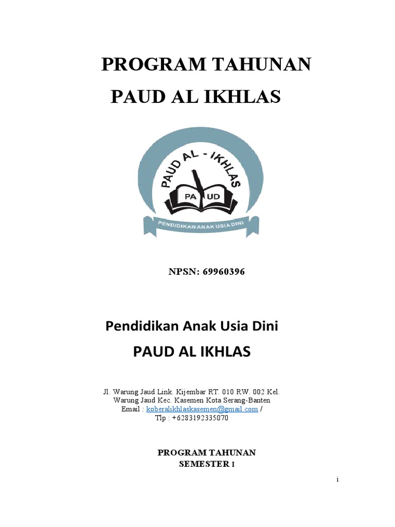 Protah Prosem Paud Al Ikhlas | PDF
