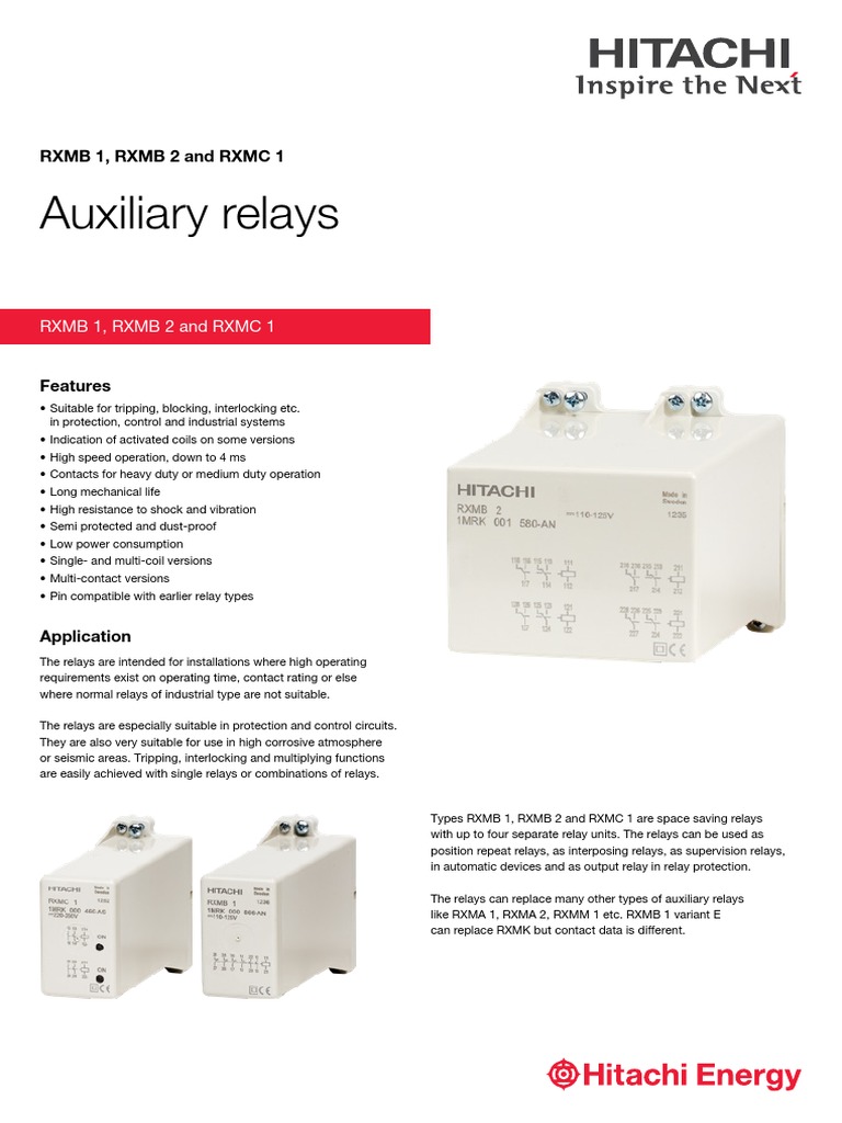 1MRK508006-BEN - en - D - Auxiliary Relays RXMB 1, RXMB 2 and RXMC 1 | PDF | Relay | Alternating ...