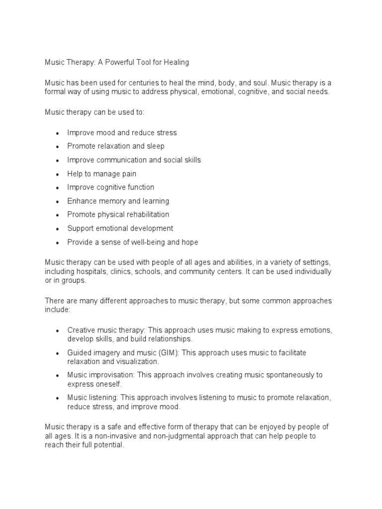 Music Therapy | PDF