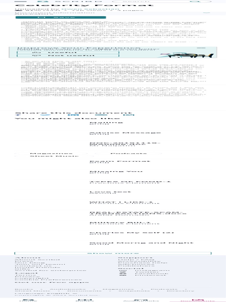 Celebrity Format PDF | PDF