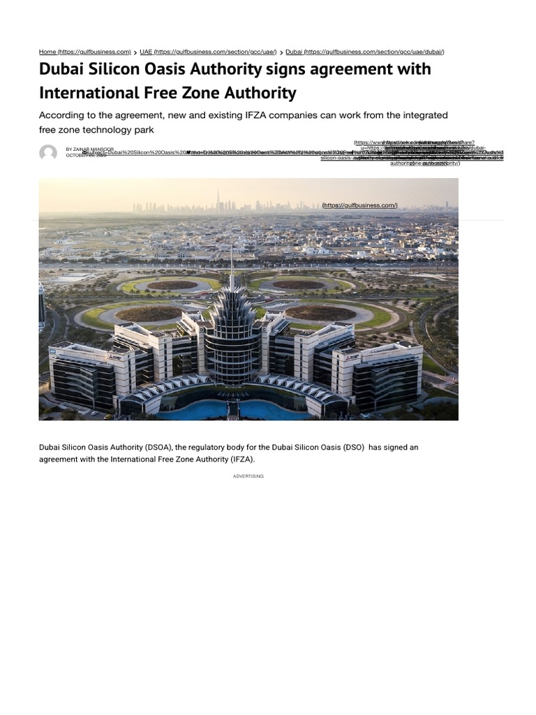 Dubai Silicon Oasis Authority Signs Agreement With International Free ...