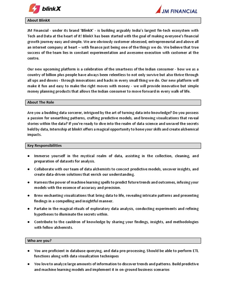 Data Science Internship at BlinkX | PDF | Data | Machine Learning