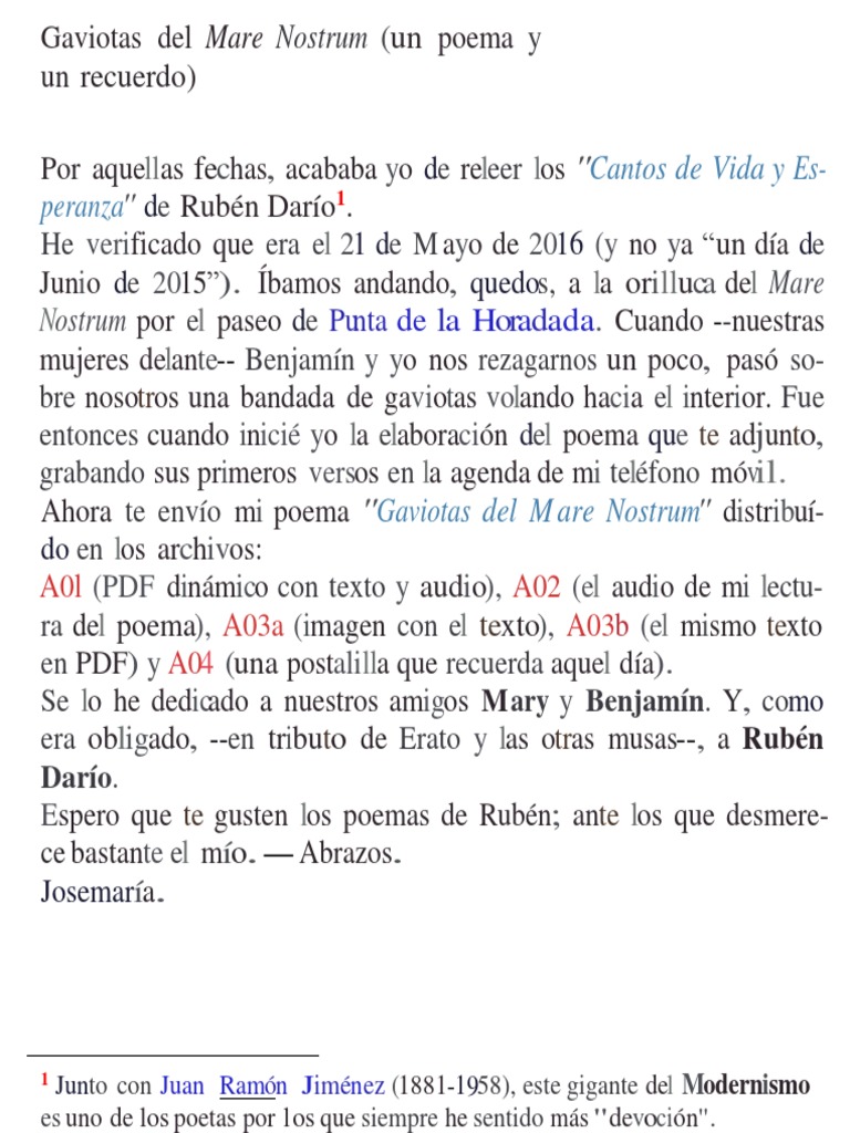 C00b - Gaviotas Del Mare Nostrum (Un Poema y Un Recuerdo) | PDF