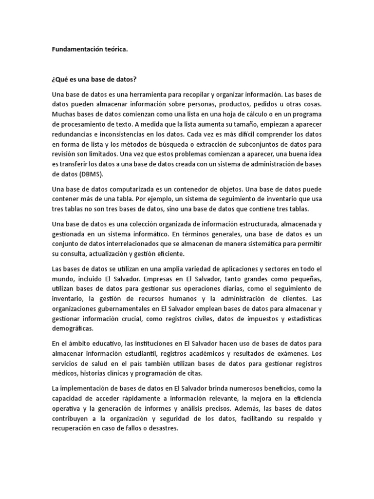 Fundamentación Teórica - Leo | PDF | Bases de datos | Big Data