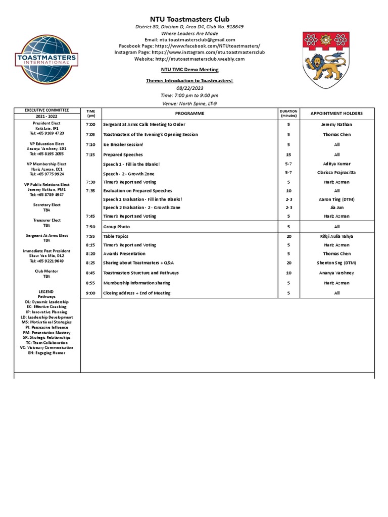 Programme Sheet v2 | PDF