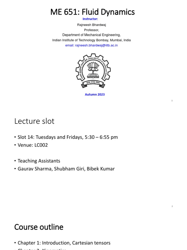 Chapter1 Intro ME651 | PDF | Pressure | Fluid Mechanics