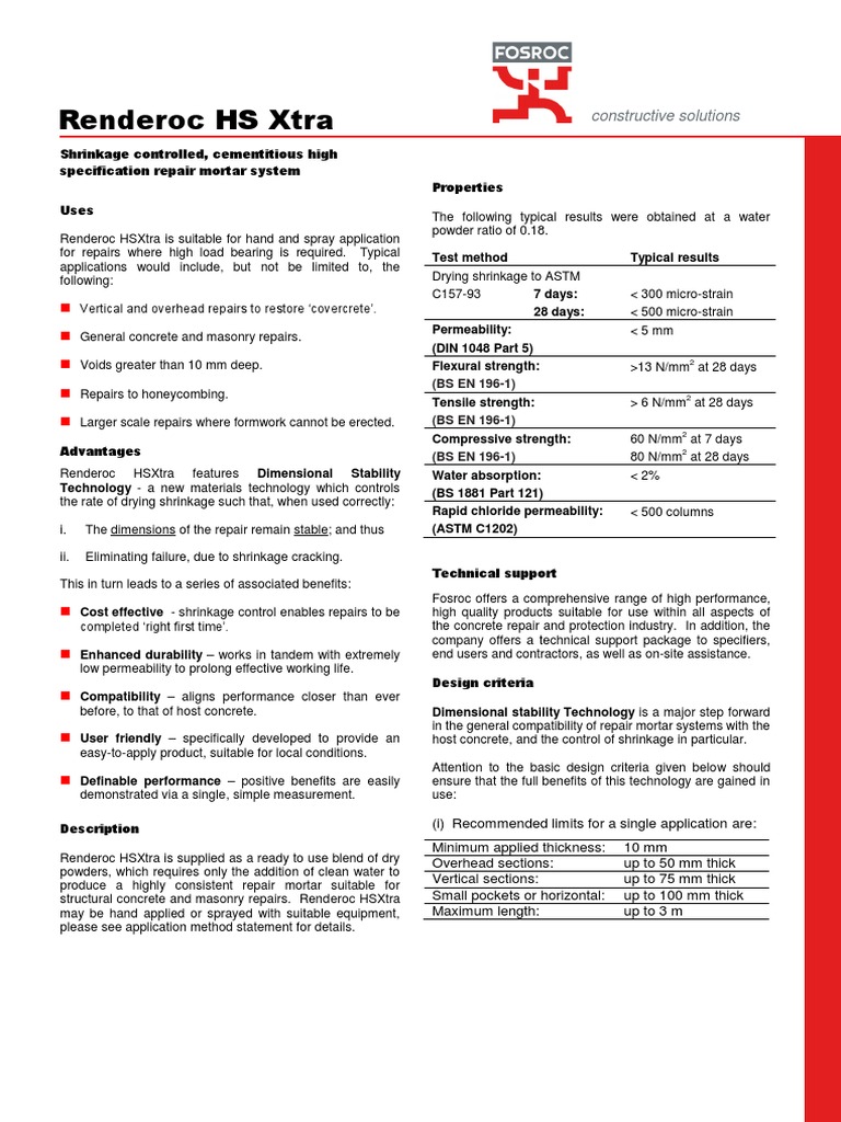 RENDEROC HSXtra | PDF