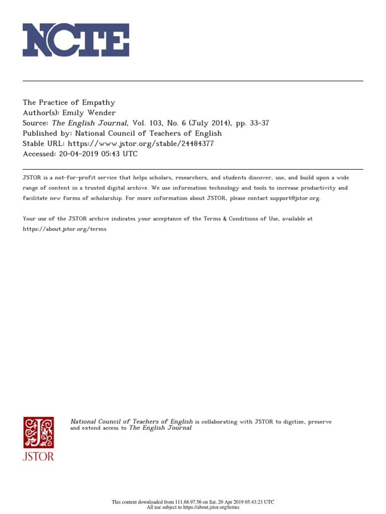 The Practice of Empathy | PDF