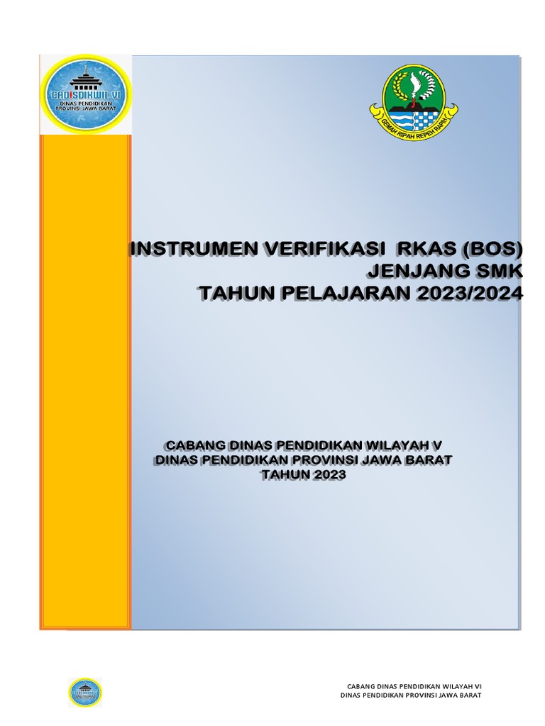Instrumen Verifikasi ARKAS (BOS) SMK | PDF | Pengelolaan Keuangan & Uang