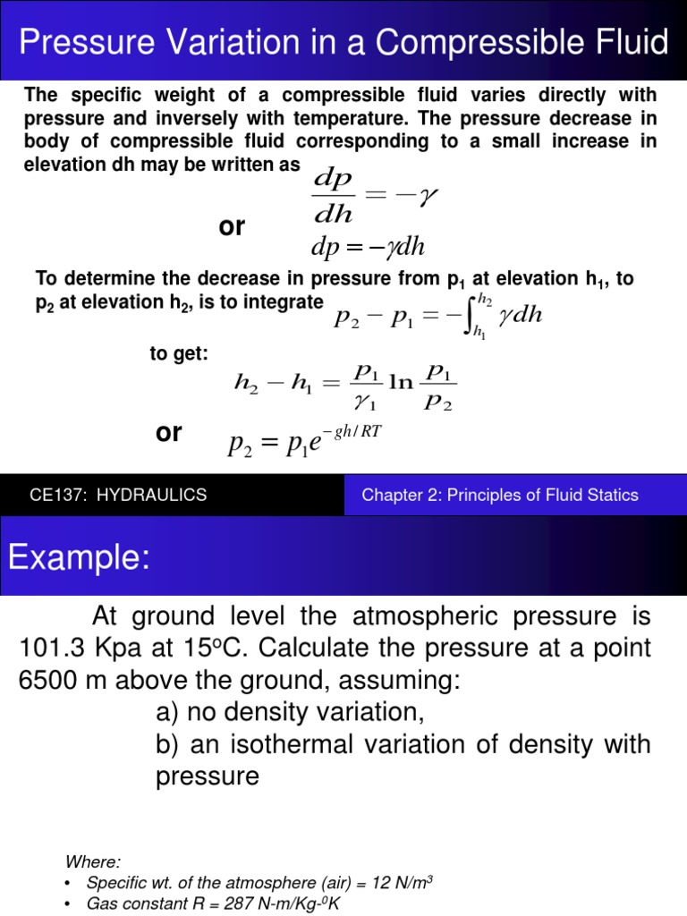 Chapter-2-Pressure-Variation-in-Compressible-Fluid | PDF