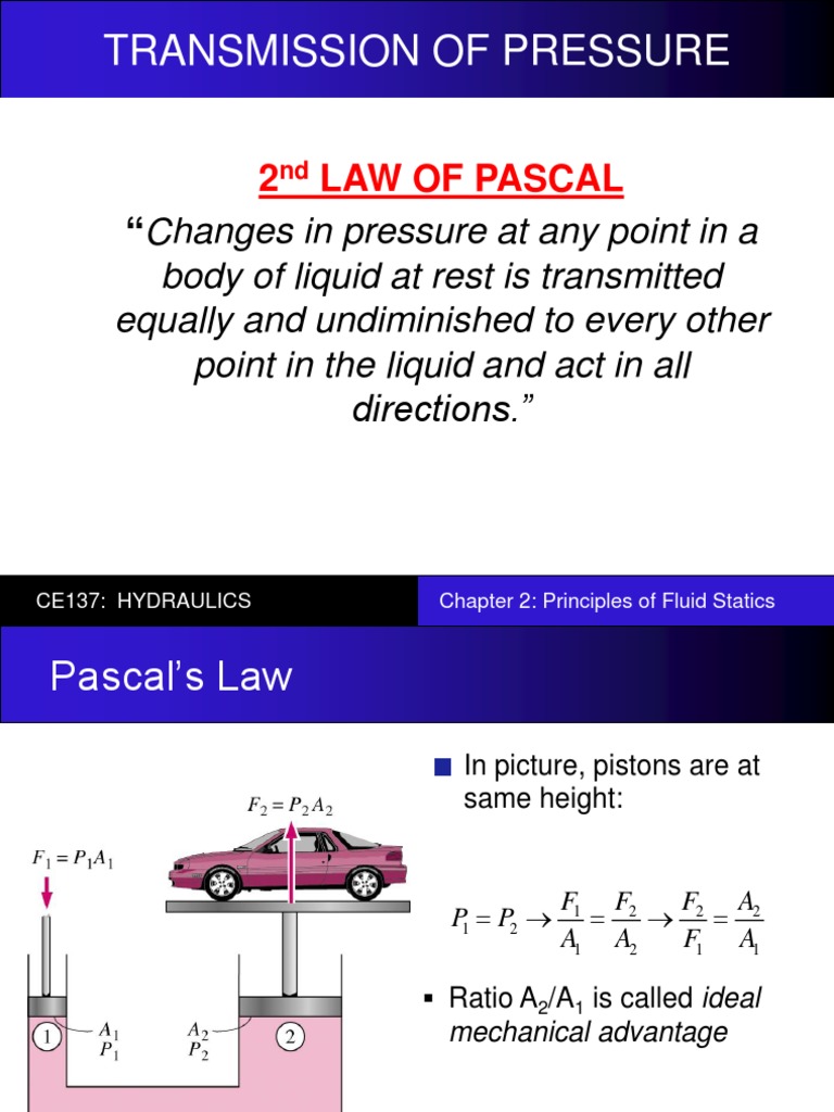 Chapter 2 Transmission of Pressure | PDF