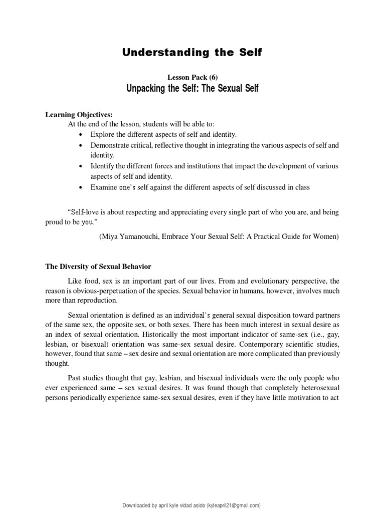 Understanding The Self Lesson 6 | PDF