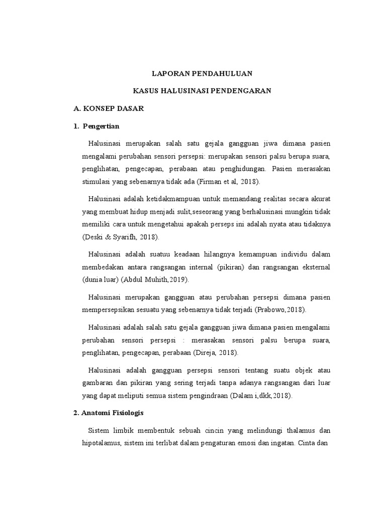 LP Askep Halusinasi Pendengaran 1 | PDF