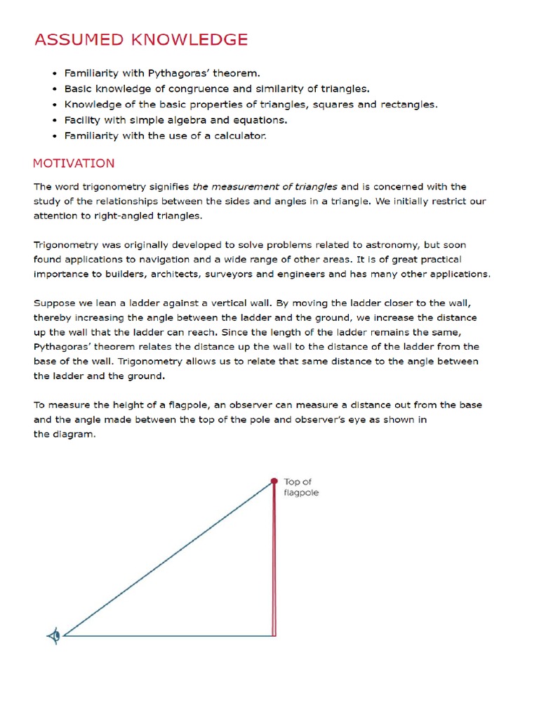 Trigonometric Functions of Acute Angles | PDF