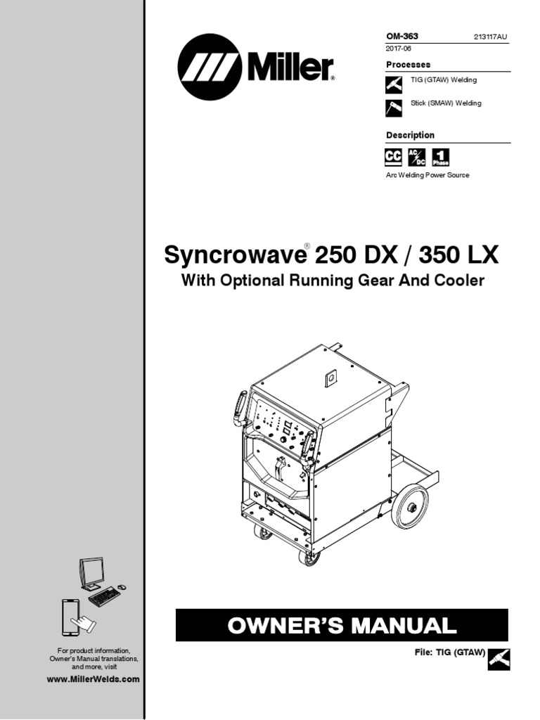 Syncrowave 250 DX - 350 LX | PDF | Welding | Construction