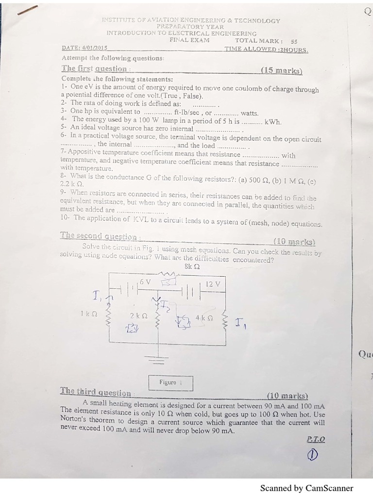 Final Exams Circuits Pdf