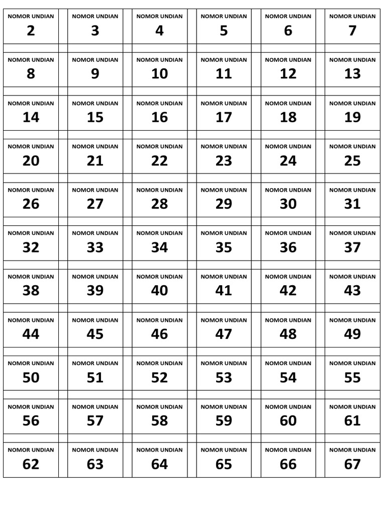 Nomor Undian Siap Print | PDF