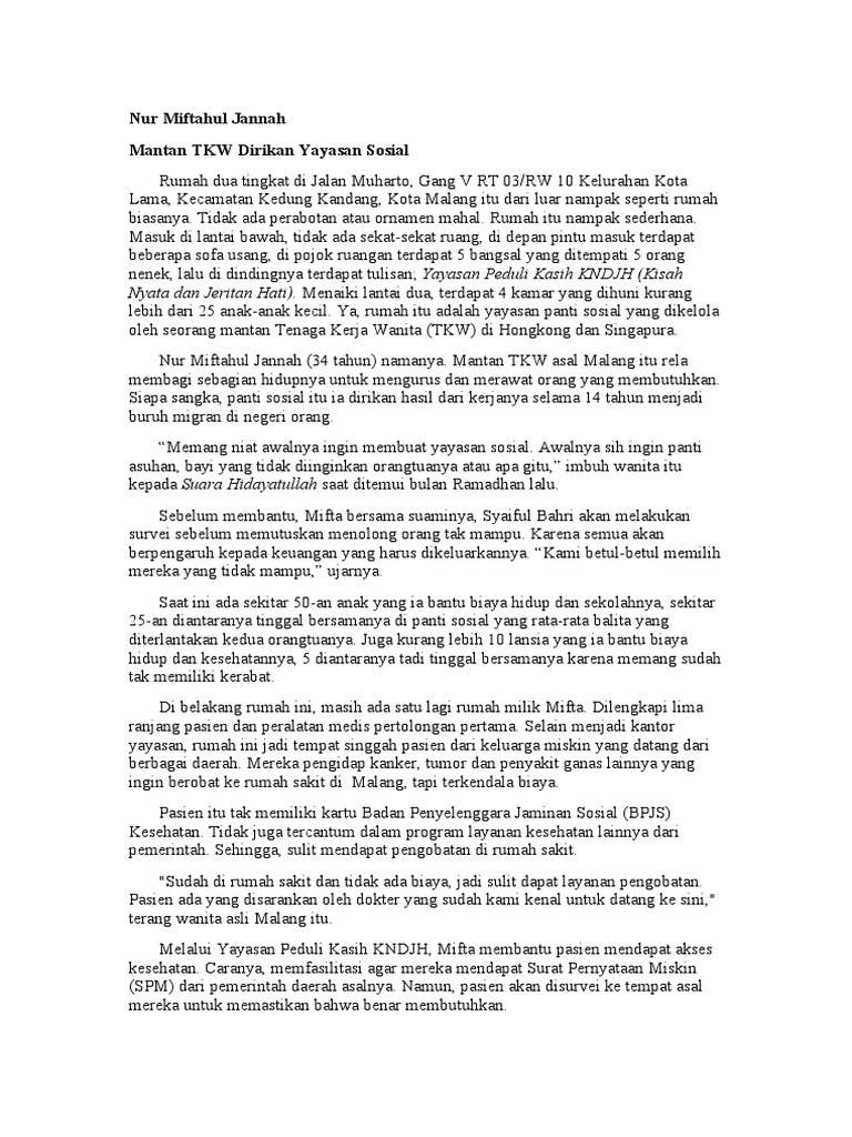 Profil Nur Miftahul Jannah | PDF