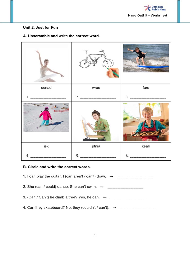 Fun English Worksheet for Kids | PDF | Language Arts & Discipline ...
