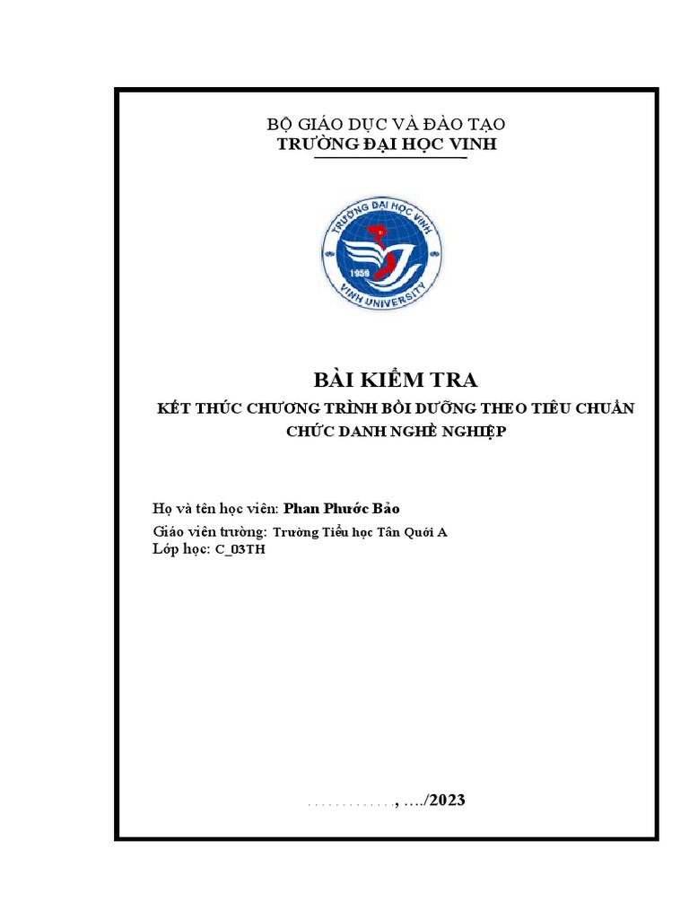 Thu Hoach TH - 082023 | PDF