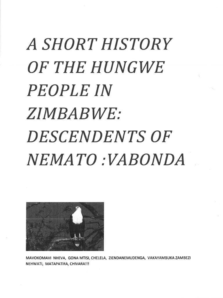 A Short History of The Hungwe Vabonda People in Zimbabwe, Descendents ...