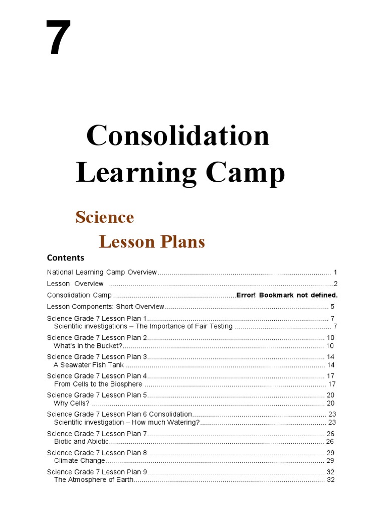 NLC23 - Grade 7 Consolidation Science Lesson Plan - Final | PDF