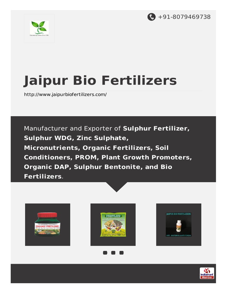 Jaipur Bio Fertilizers Overview | PDF | Cooking, Food & Wine | Wellness