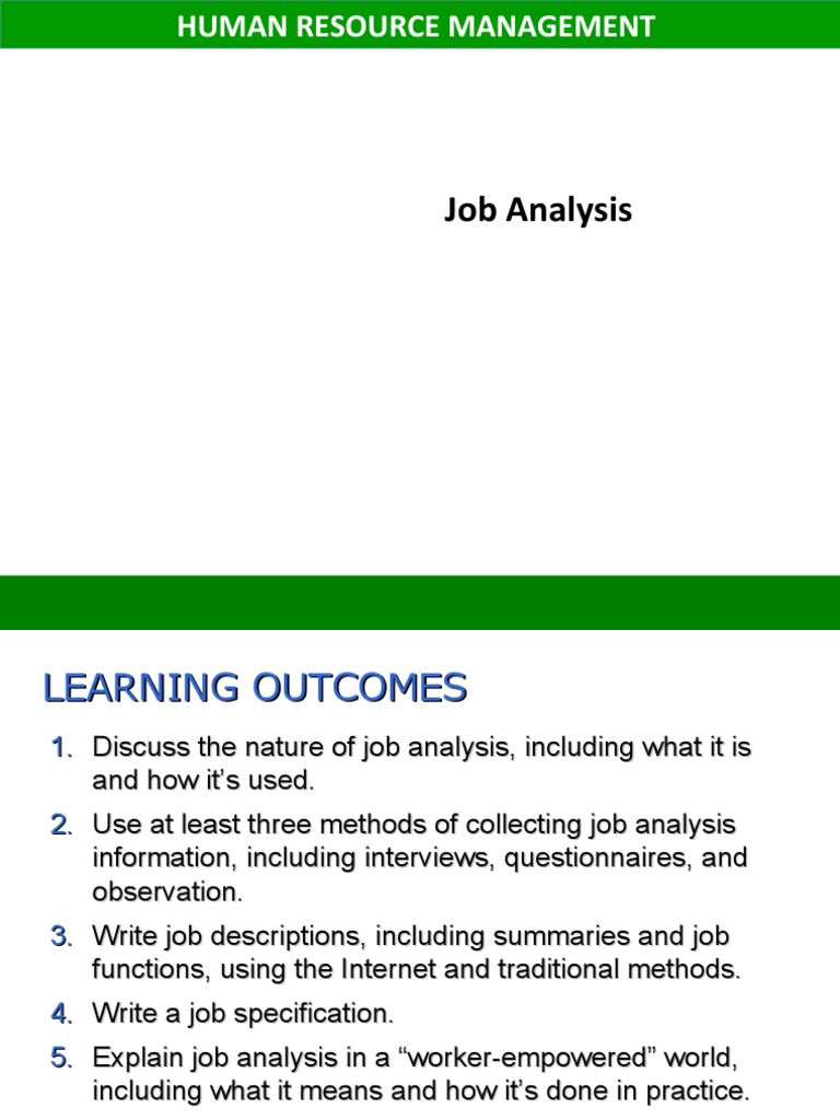 Job Analysis | PDF | Information | Questionnaire