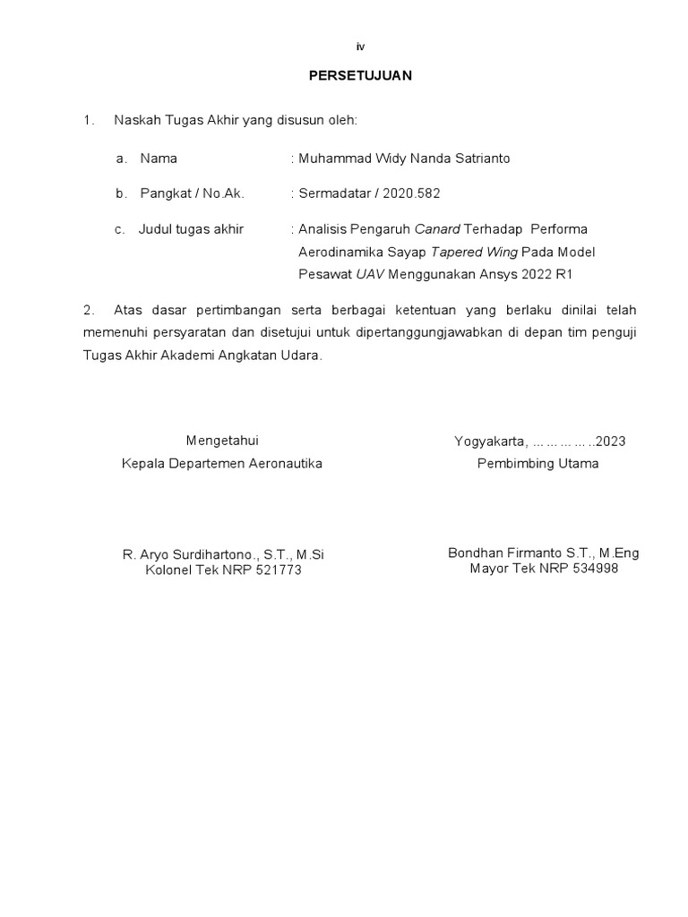 Analisis Canard pada Sayap UAV | PDF | Teknologi & Rekayasa